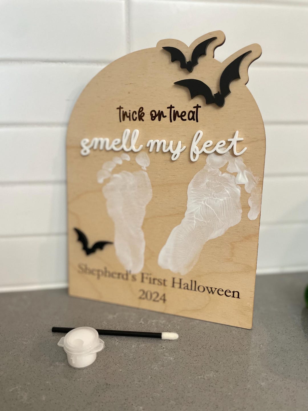 Baby's First Halloween Smell My Feet Personalized DIY Paint Footprint ...