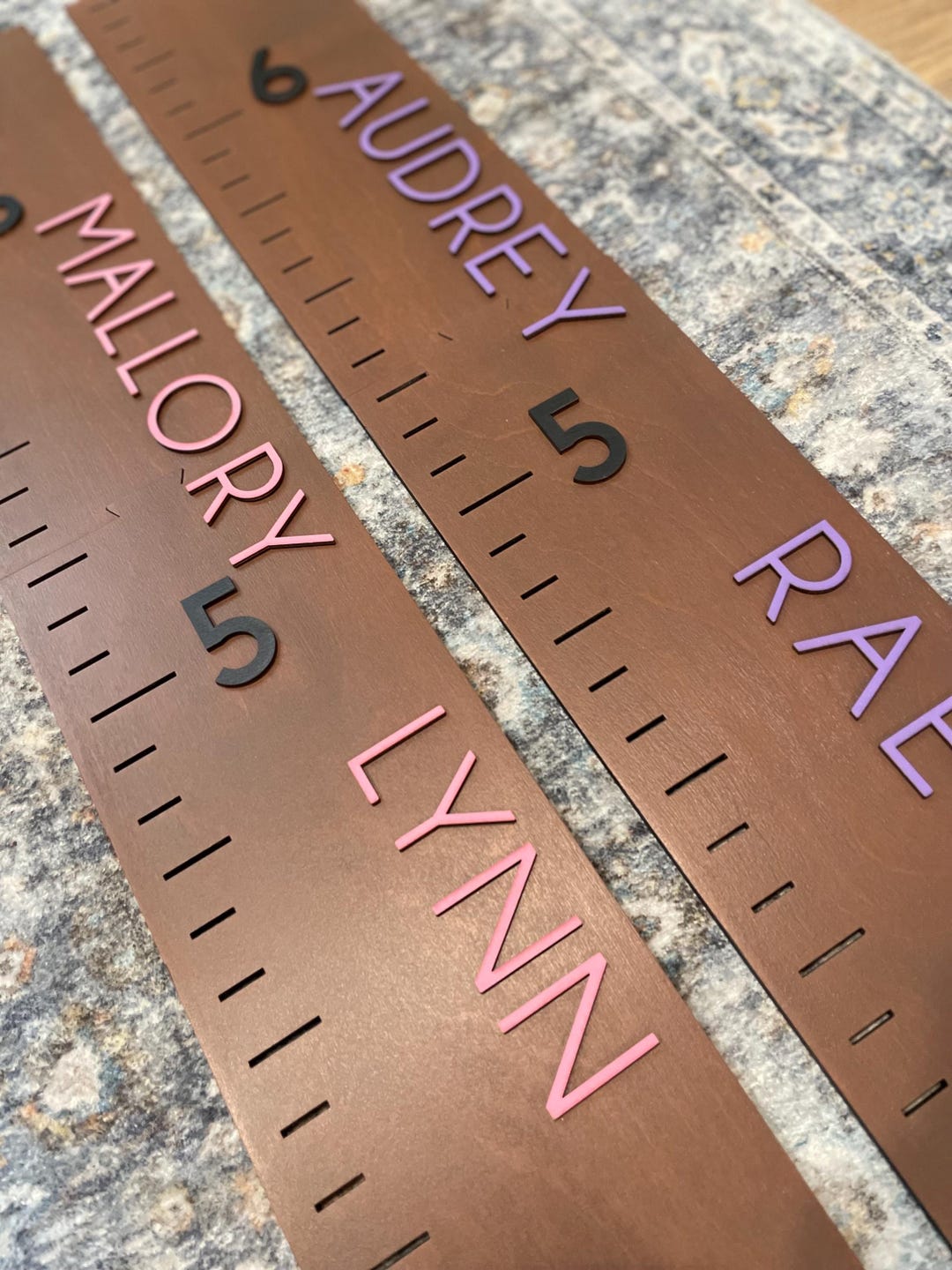 Wood Laser Cut Growth Chart Height Ruler Nursery Decor Customized ...