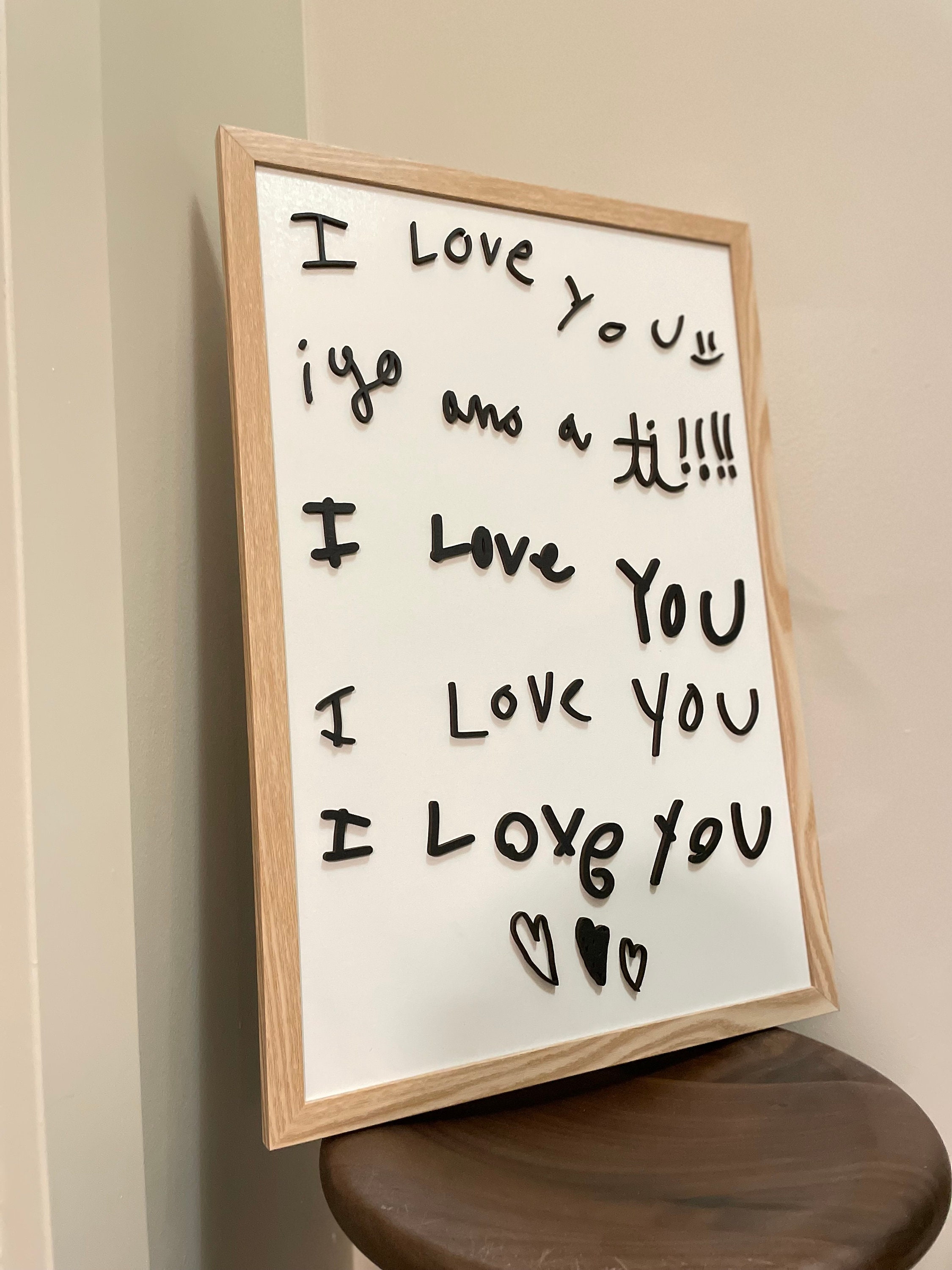 Child's Handwriting Sentimental Gift | Framed Sign | Keepsake ...