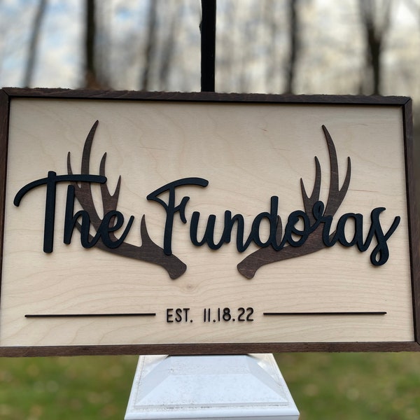 Personalize Name Sign Antler - Etsy