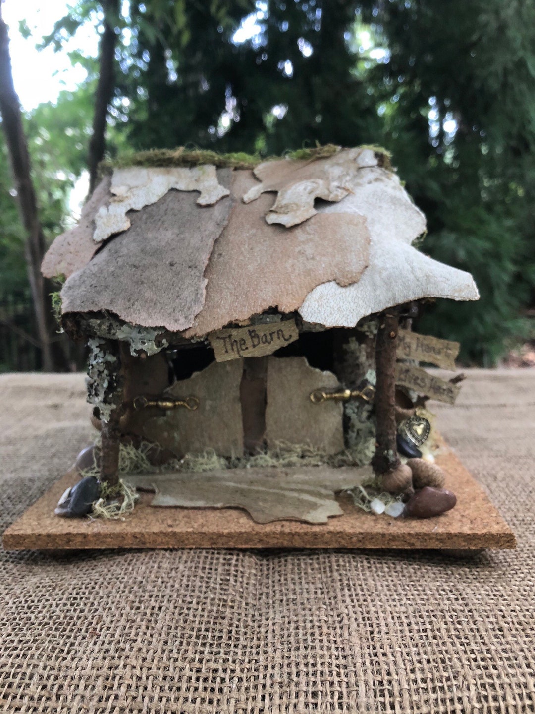 Medium Handmade Fairy Barn, Handmade Fairy House, Personalized Gift ...