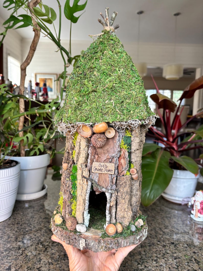 Large and Tall Gnome House, Handmade Fairy House, Gnome Home ...