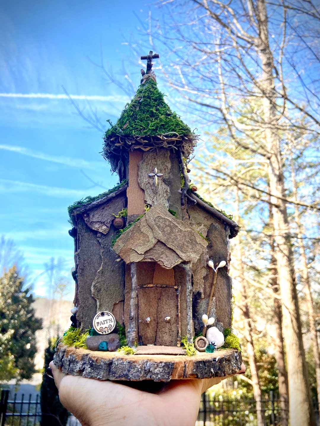 Handmade Fairy Chapel, Natural Materials, Personalized Religious Gift ...