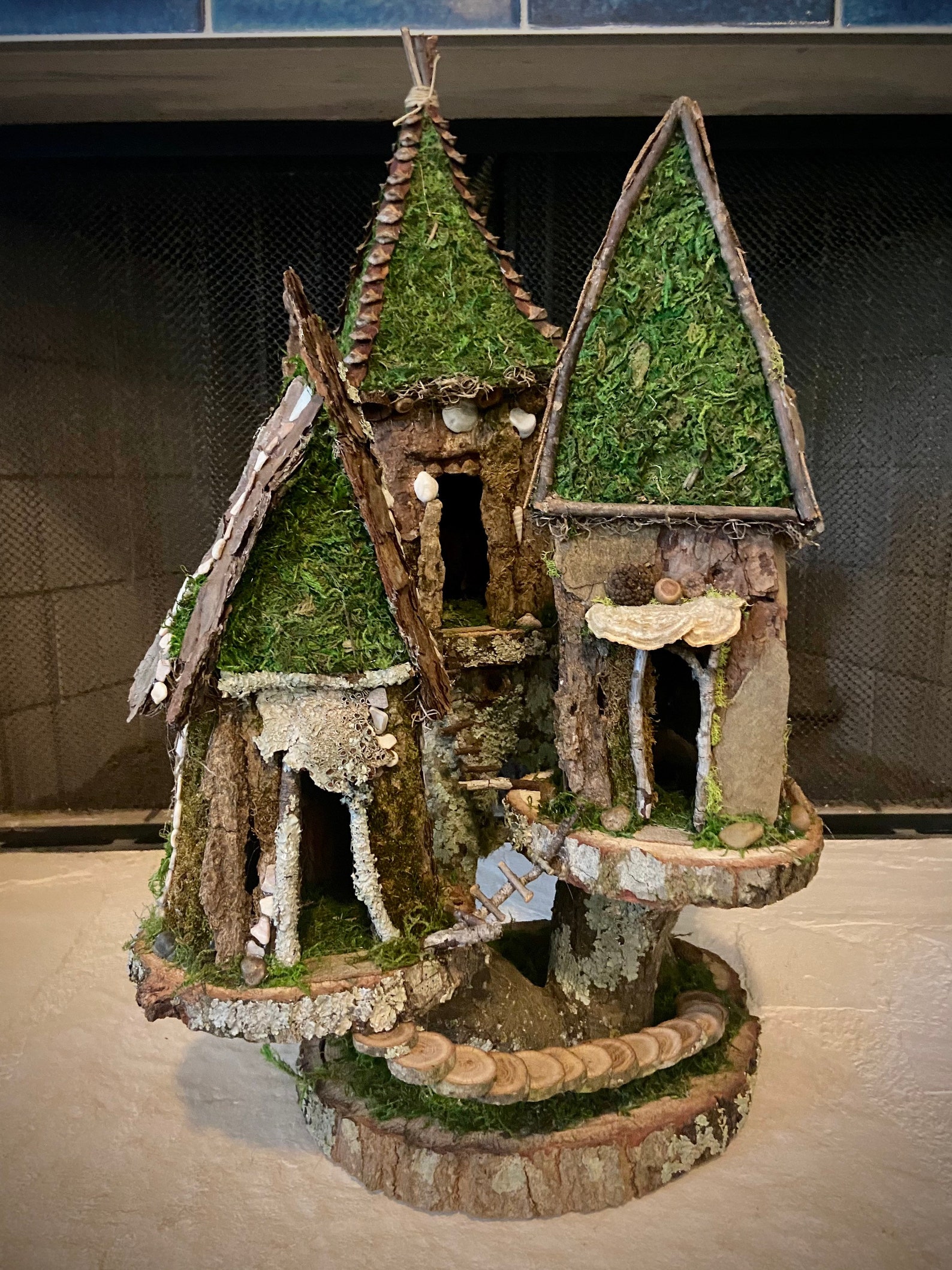 Triple Fairy House Handmade Fairy House Personalized Gift - Etsy