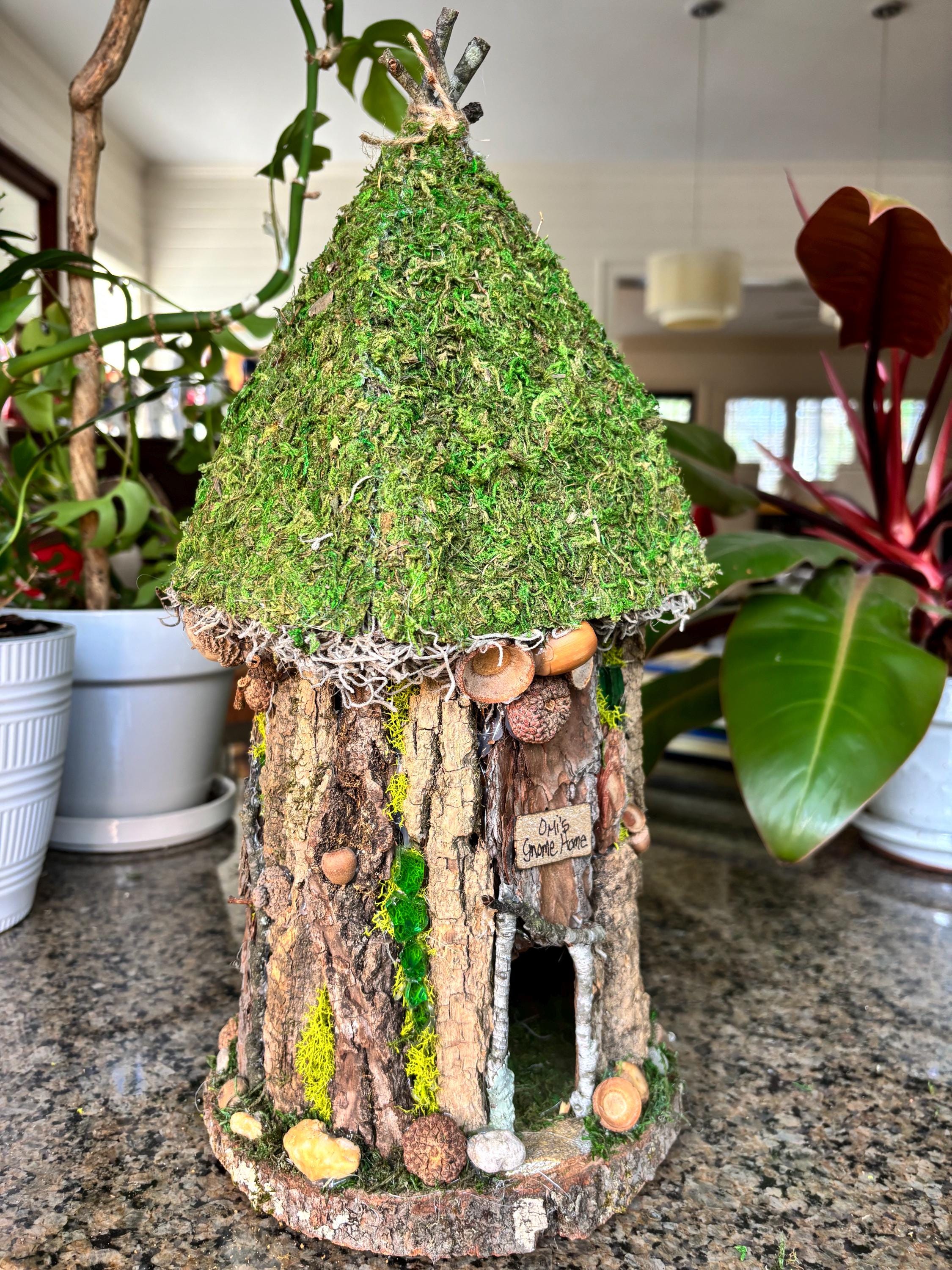 Large and Tall Gnome House, Handmade Fairy House, Gnome Home ...