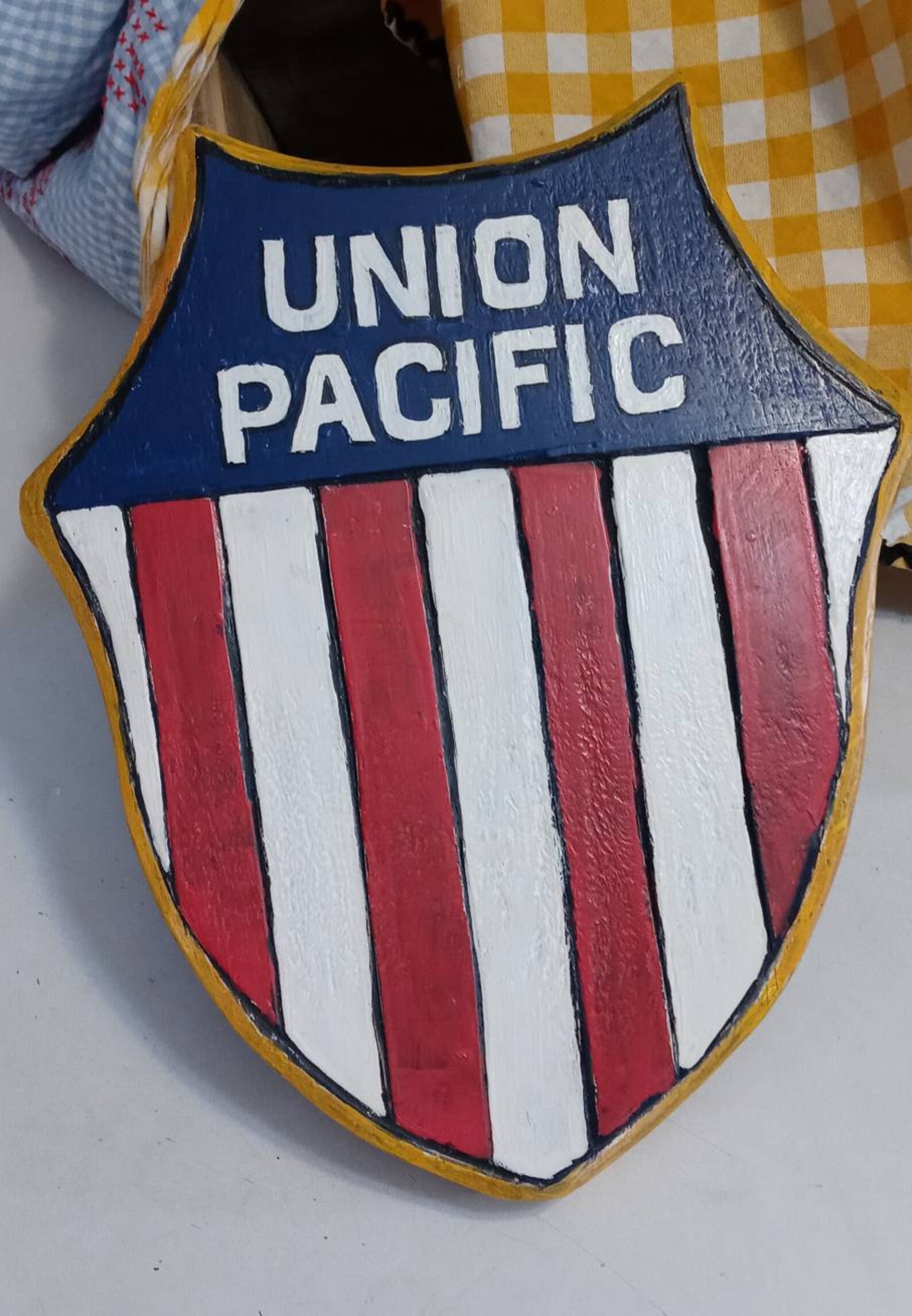 Patriotic Union Pacific Railroad Shield Painted on Wood - Etsy