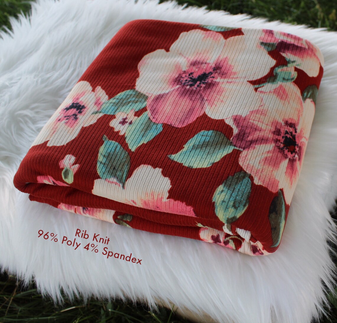 Poly Rib Knit, Fabric, by the Yard/ Half Yard - Etsy