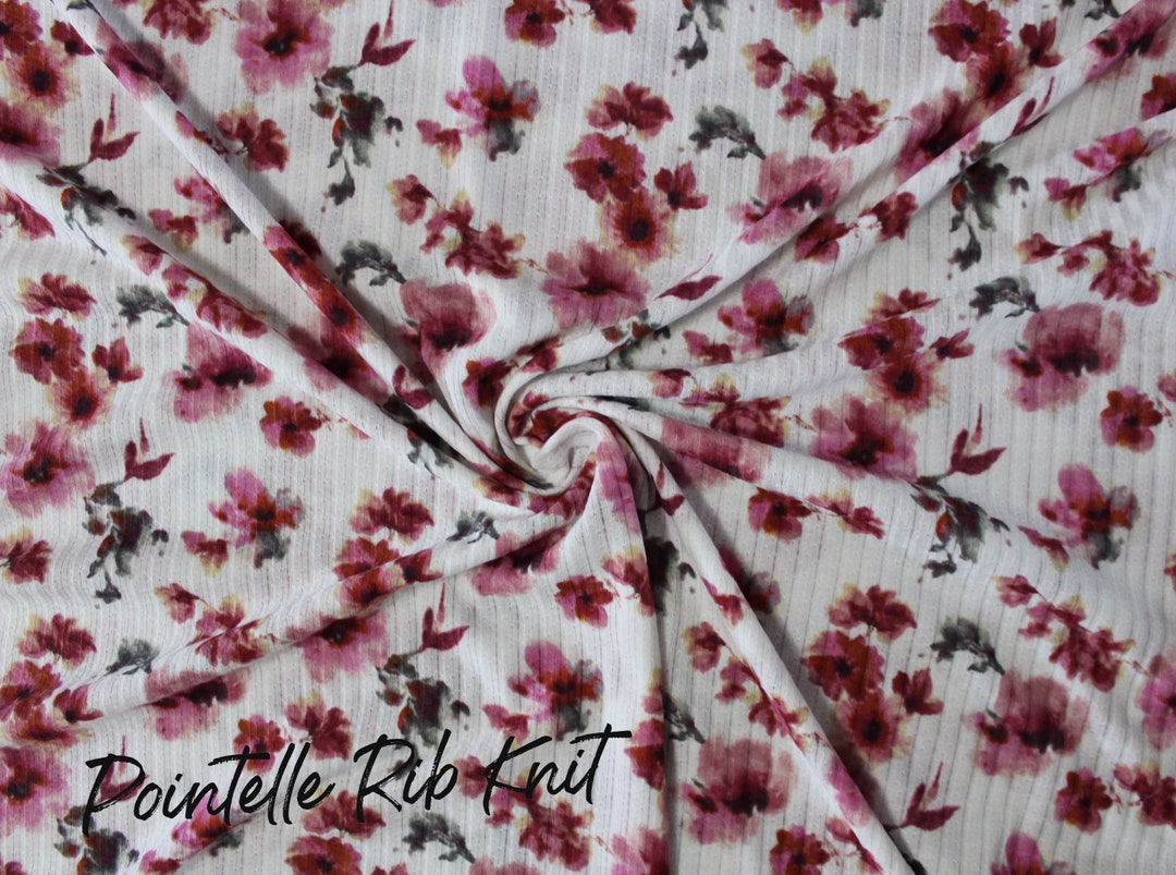Pointelle Rib Knit, Fabric, by the Yard/ Half Yard - Etsy