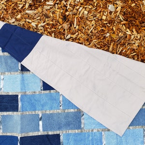Quilt - Upcycled Denim - Brick Wall, Grey and Blue Back - Etsy