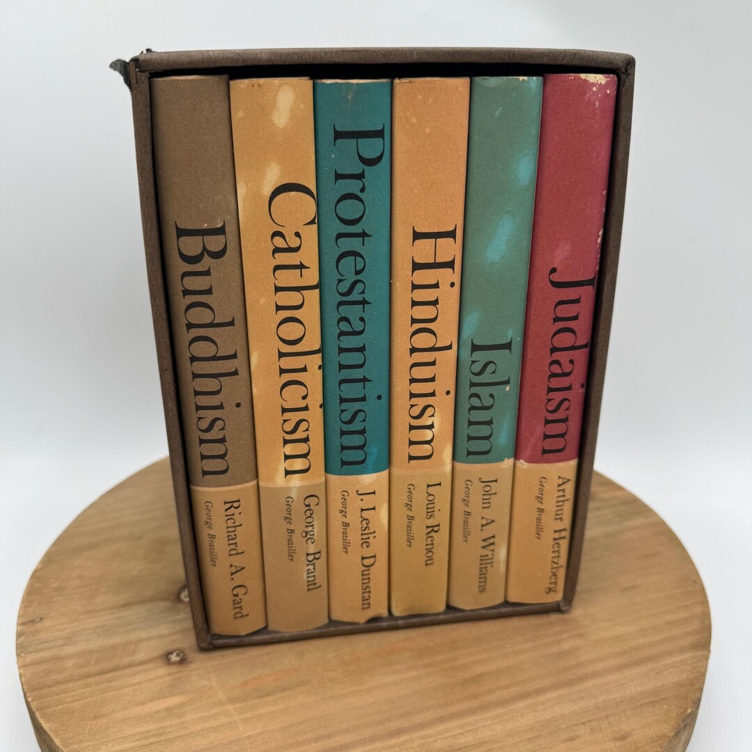Mid Century C. 1962 Religions of the World 6 Volume Book Set in Holder ...