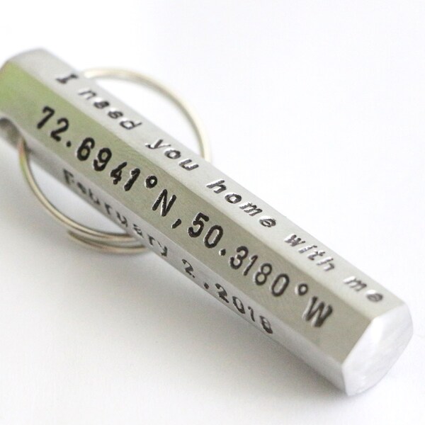 Coordinates Keychain - Etsy
