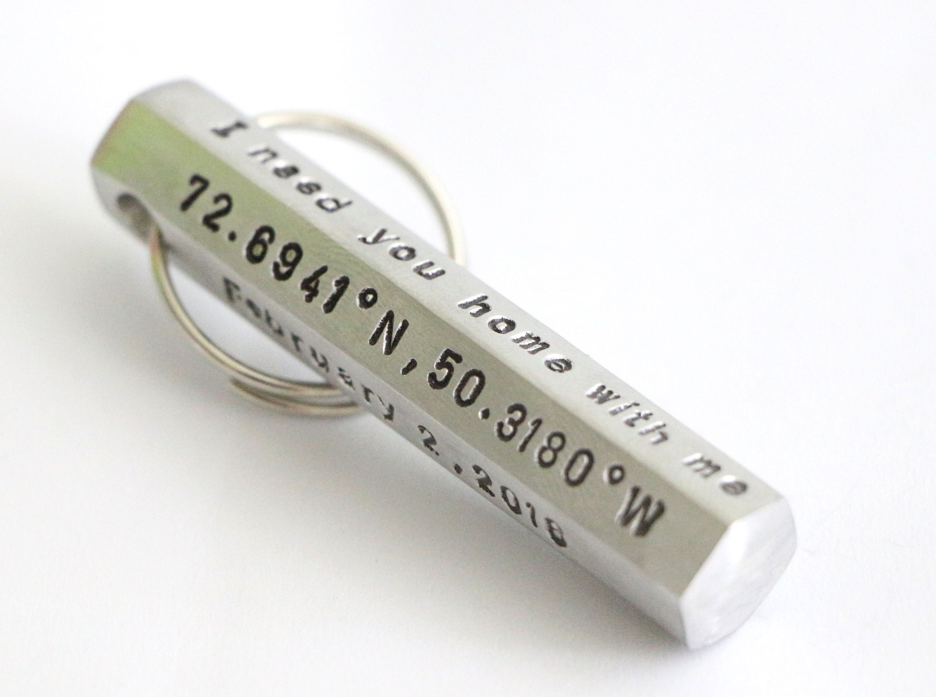 Custom KeychainPersonalized Key ChainCustom Coordinates | Etsy