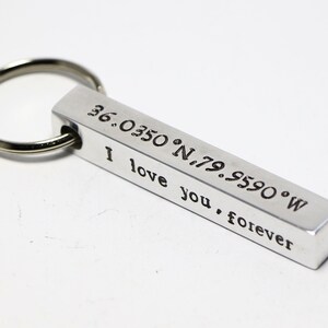 Custom Bar Keychainpersonalized Key Chaincustom Coordinates | Etsy
