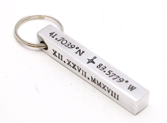 Personalized Gift Custom Bar Keychain Mens Keychain Dad | Etsy