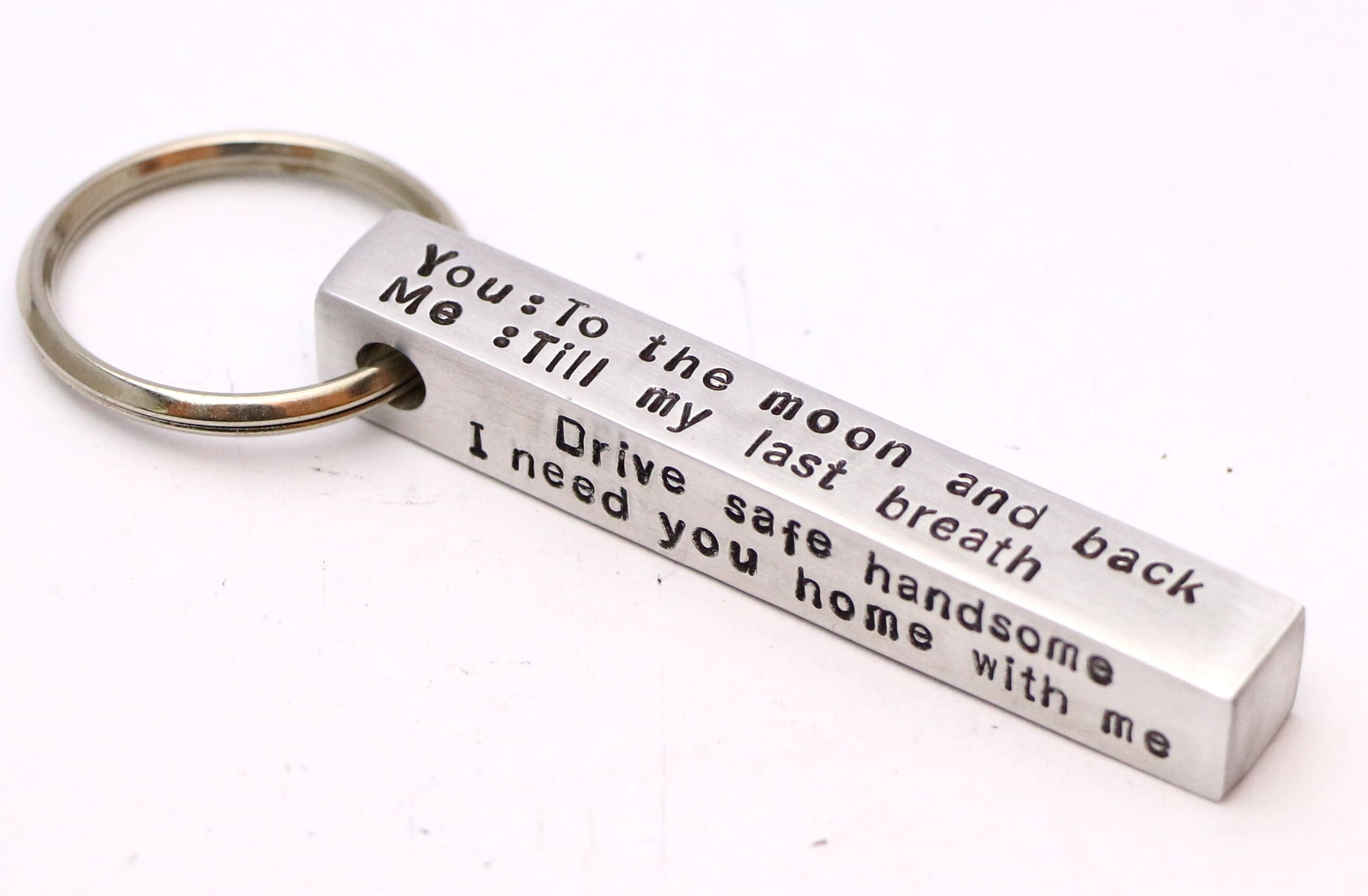 Four sided bar keychain. aluminum bar keychain. silver bar | Etsy