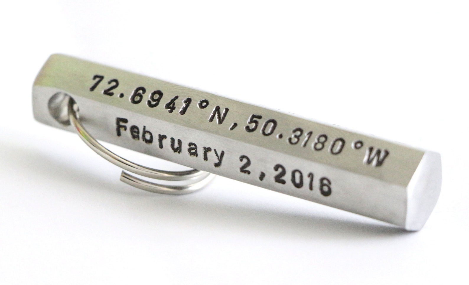 Custom Keychainpersonalized Key Chaincustom Coordinates - Etsy