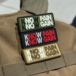 Know Pain Know Gain (PVC) Morale Patch - Etsy