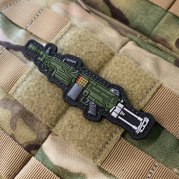 Mini Gun Series PVC Morale Patch: M249 OD Green | Etsy