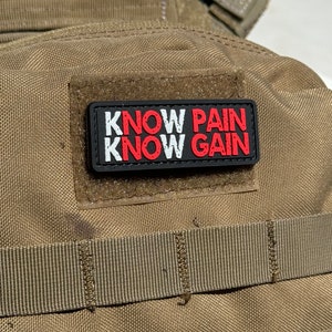 Know Pain Know Gain (PVC) Morale Patch - Etsy
