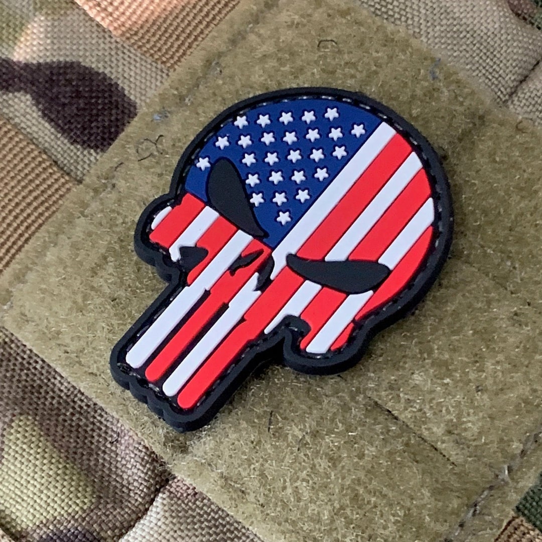 Patriotic PVC Punisher Skull Patch (durable, Hook & Loop Attachment) - Etsy