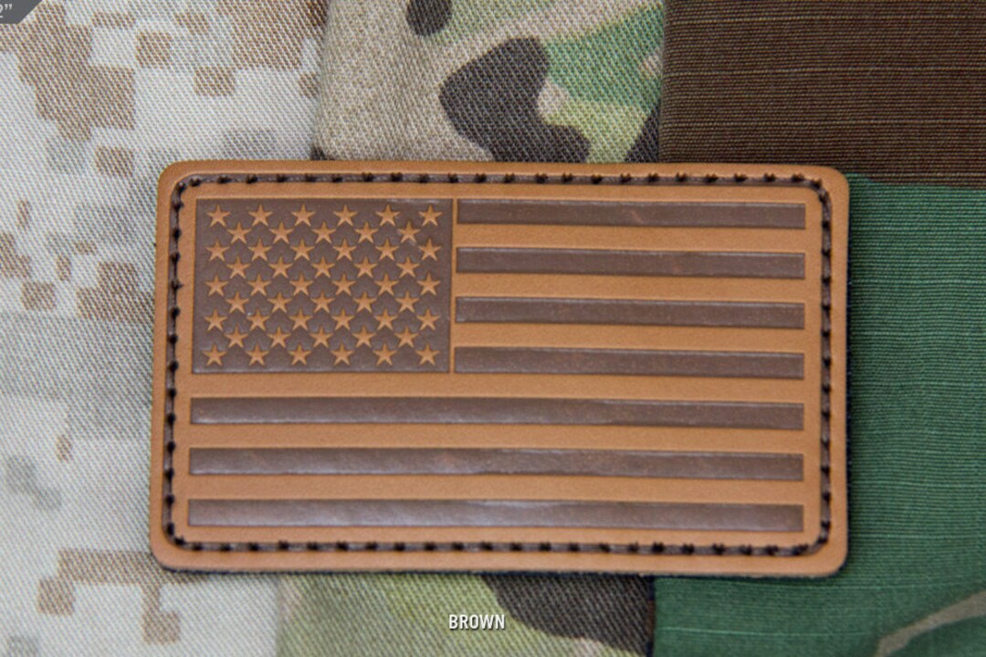 US Flag LEATHER Morale Patch - Etsy