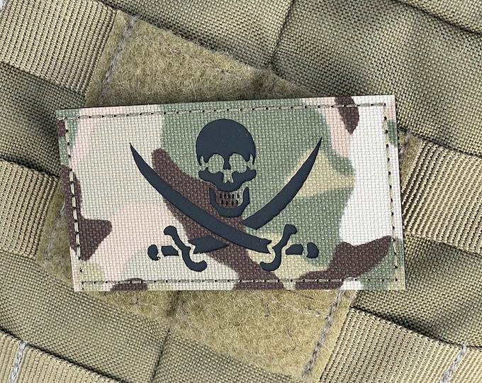 Calico Jack Flag (multicam) - Reflective Laser Cut Morale Patch - Etsy