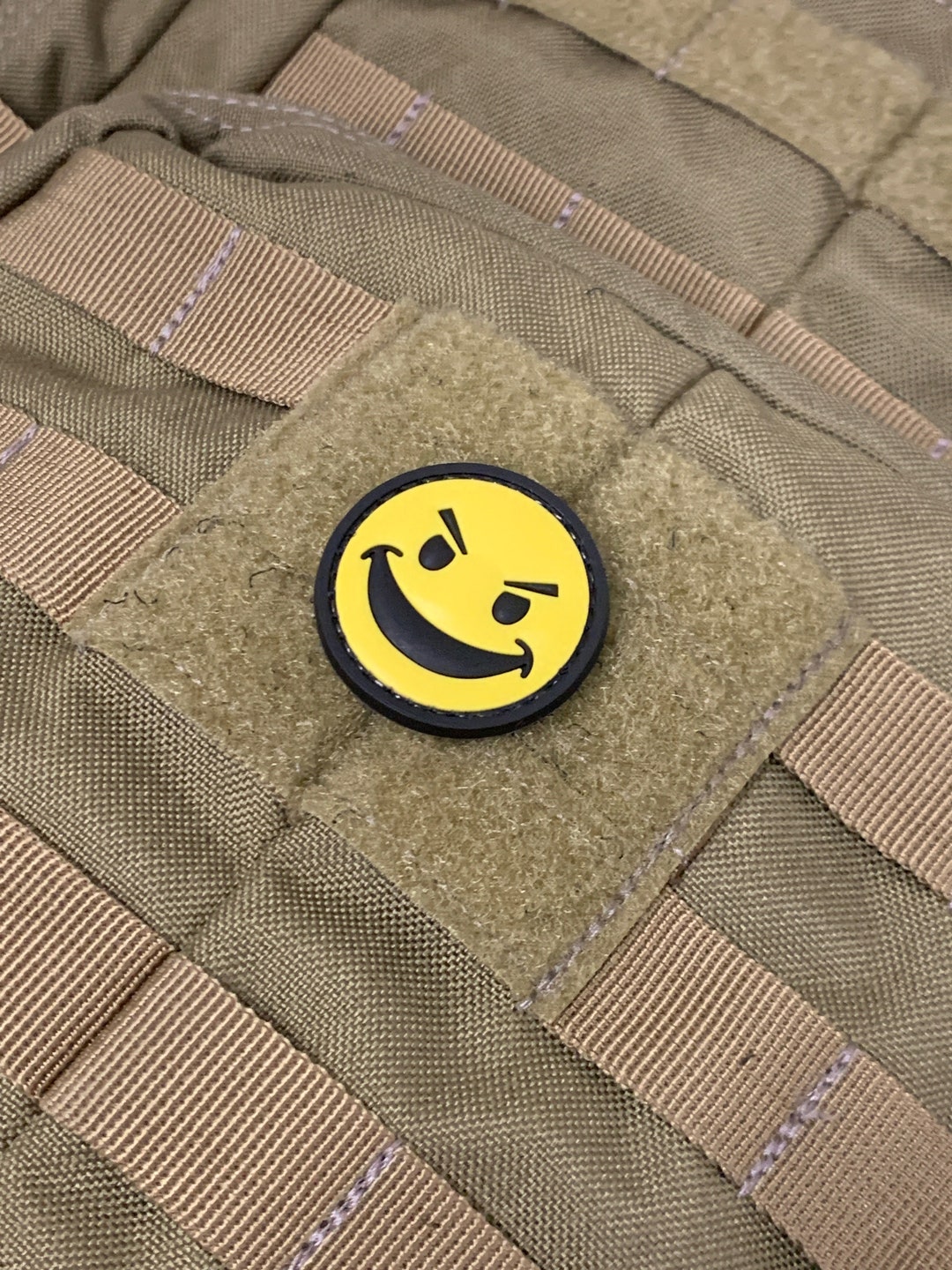 Morale Patch: Angry Smiley Face Design (PVC, 1.5 Inch) - Etsy