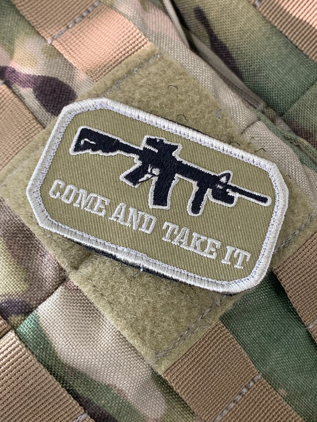 Come and Take It Patch: Military Morale, Tan Embroidered - Etsy
