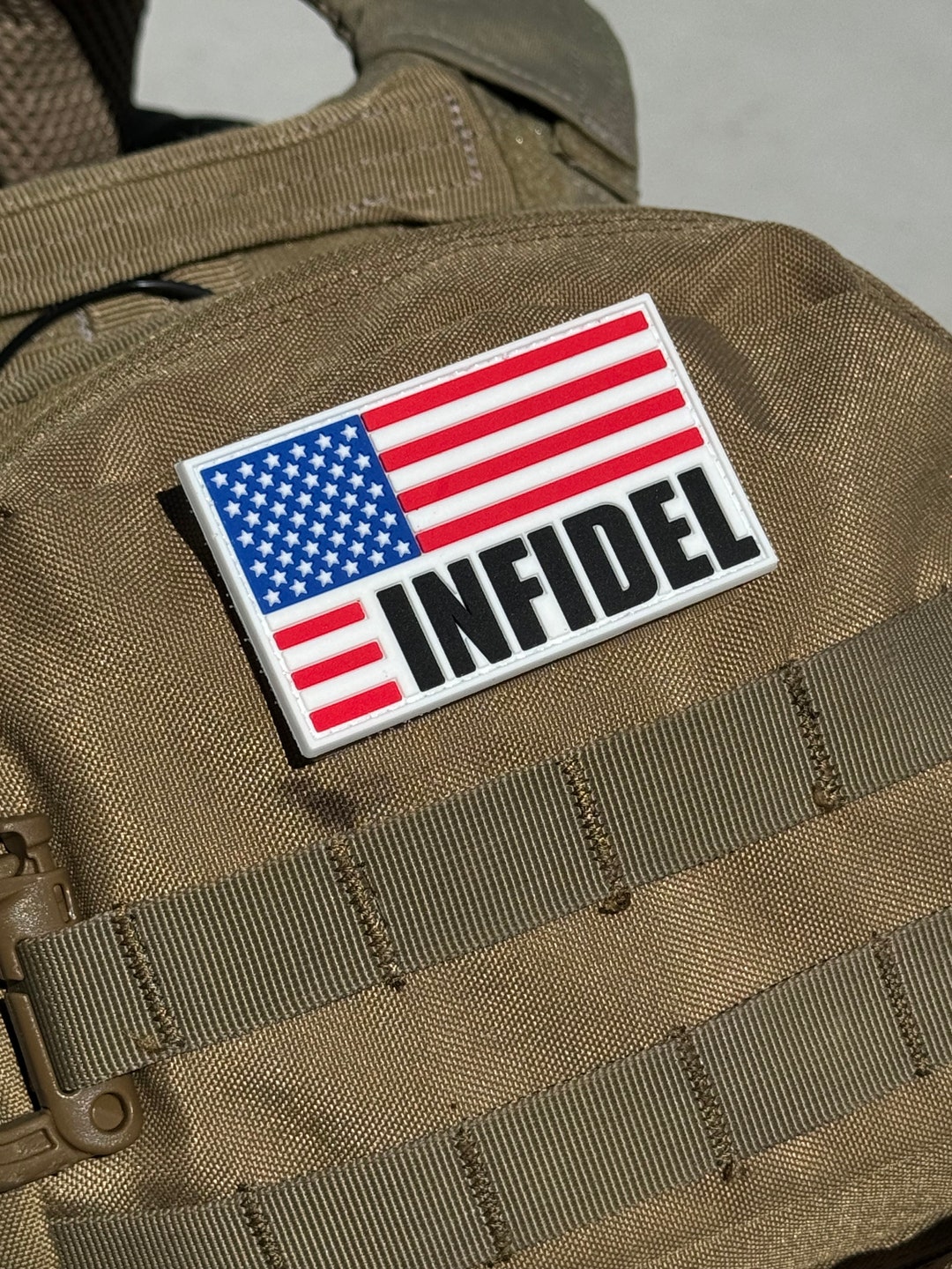 US Flag W/ Infidel Text (PVC) Morale Patch - Etsy
