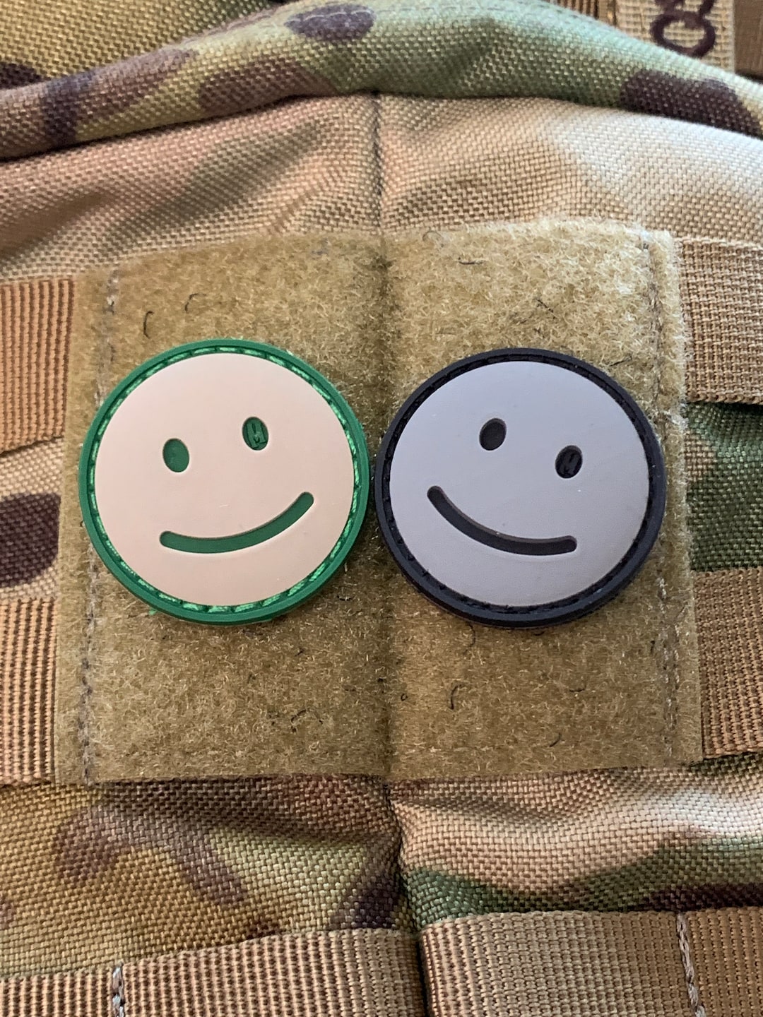Morale Patch: Cheerful Happy Face (weatherproof PVC, Hook Back) - Etsy