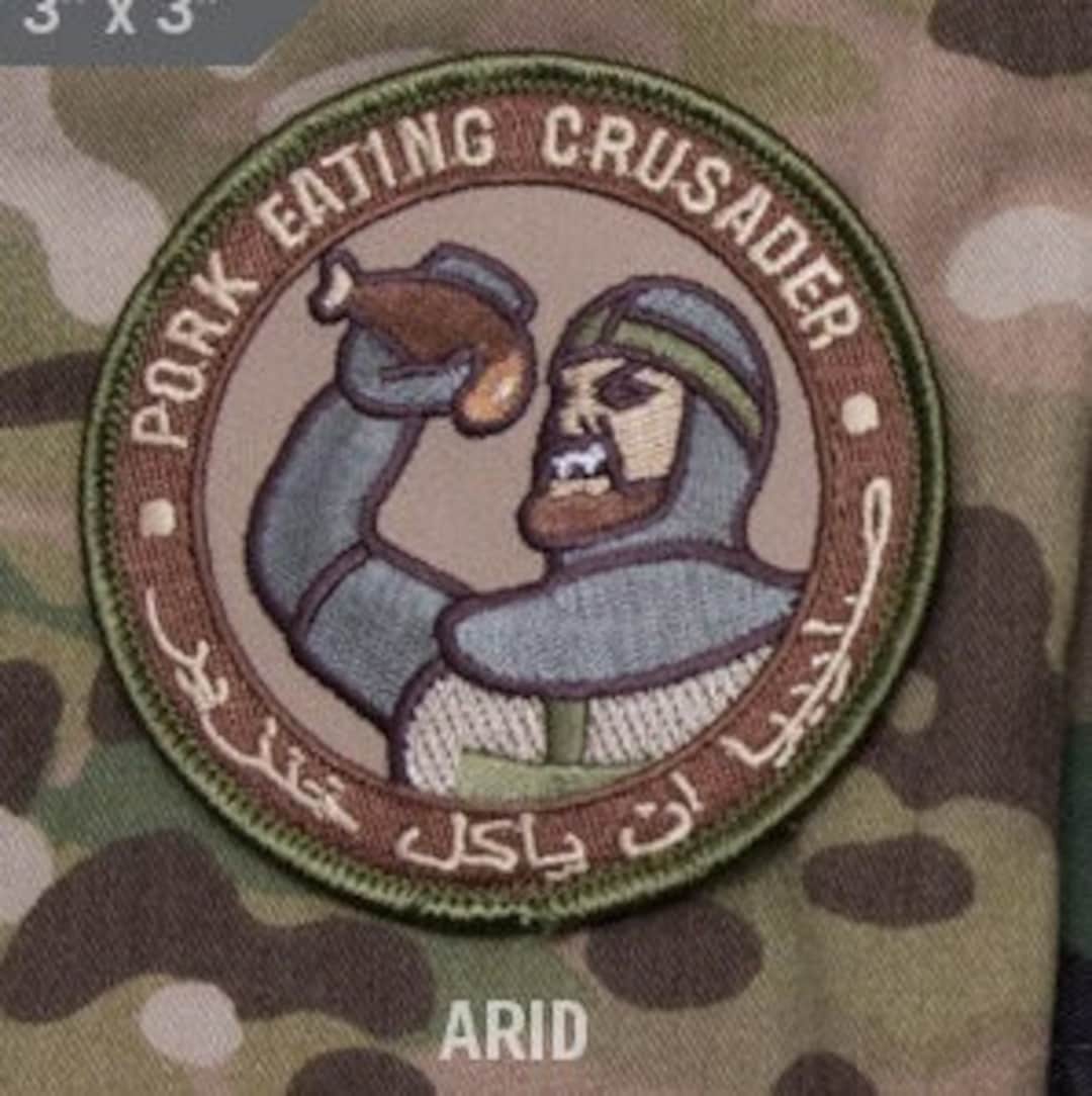 Pork Eating Crusader Morale Patch, Embroidered Tactical Style (3.25 ...