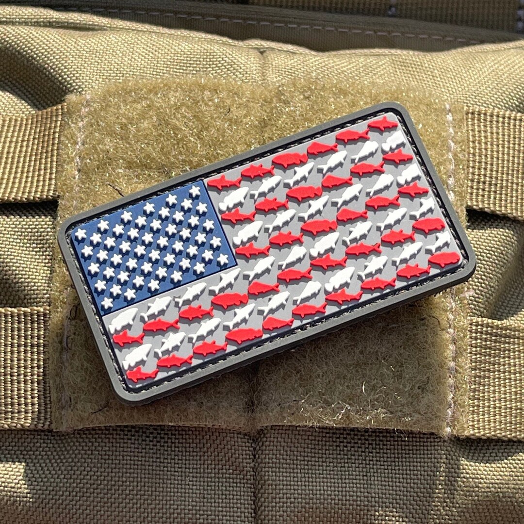 Fishing US Flag - (PVC) Morale Patch - Etsy