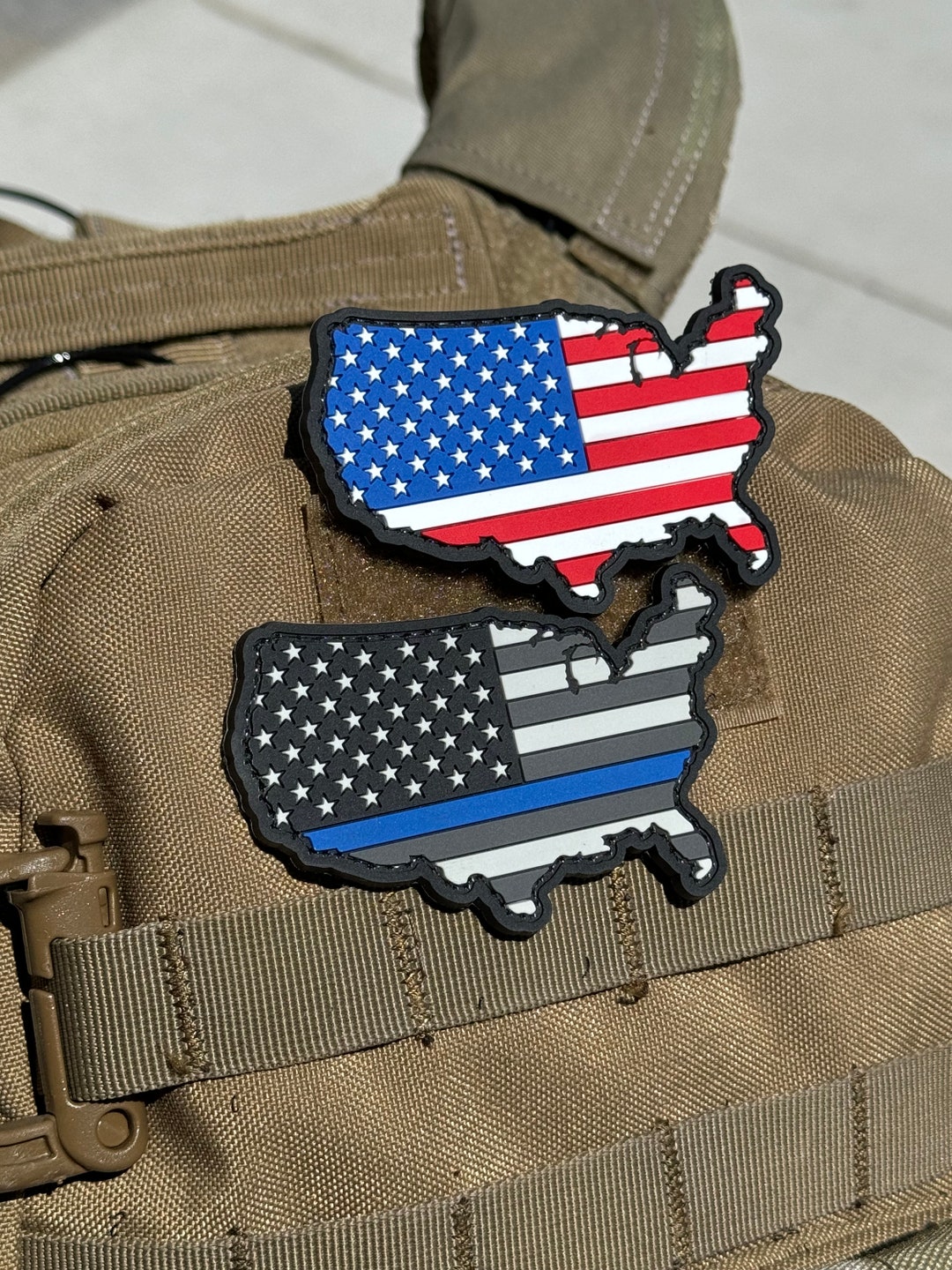 United States Map Flag (PVC) Morale Patch - Etsy