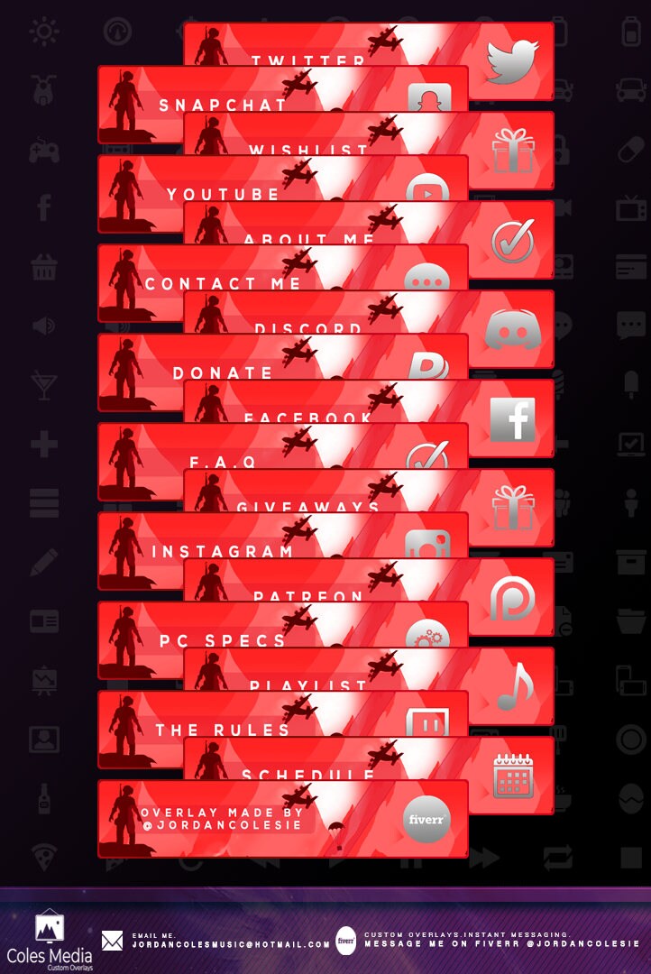 PUBG Red - Profile Panel Pack - Etsy