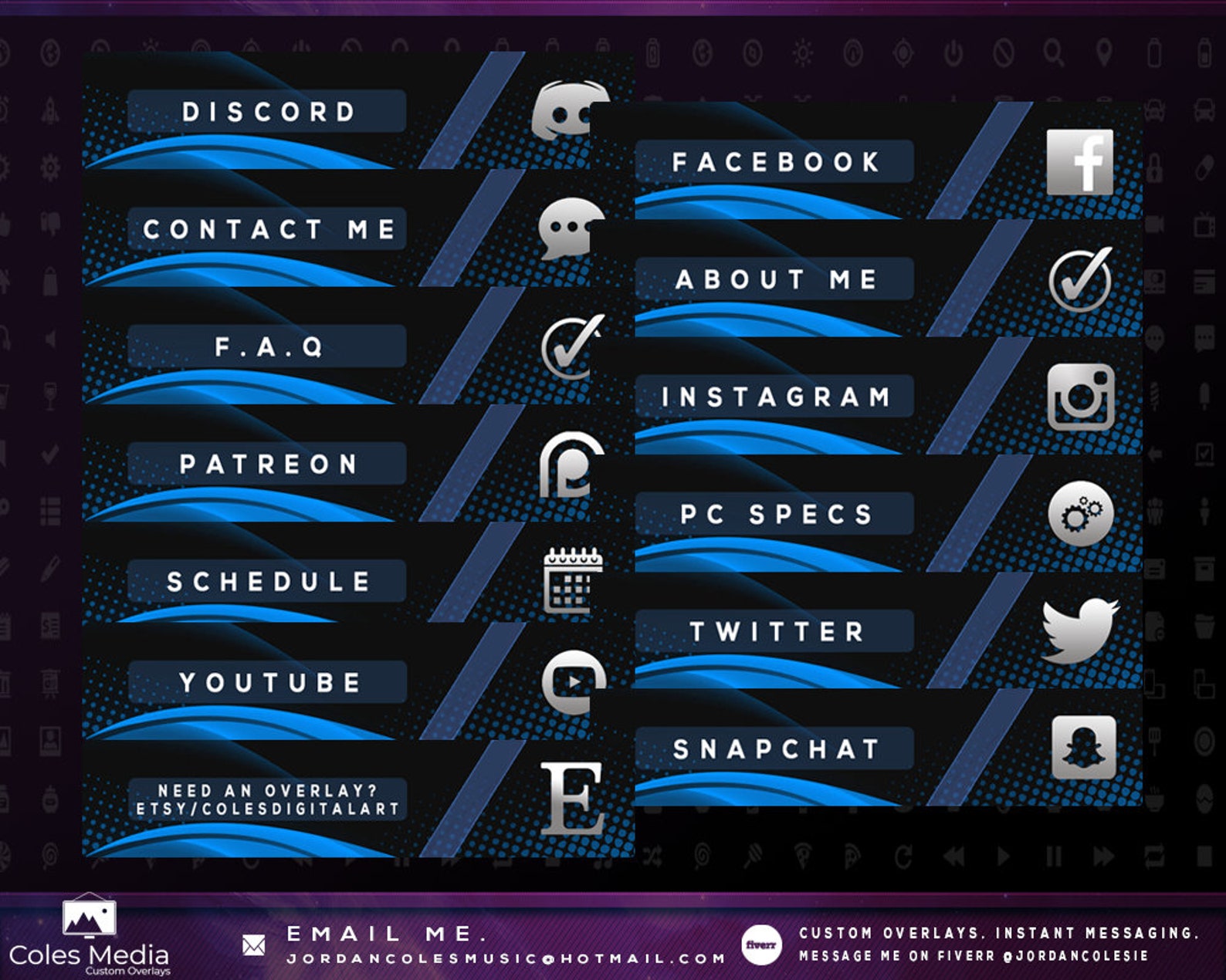 Blue Wave - Profile Panel Pack - Etsy