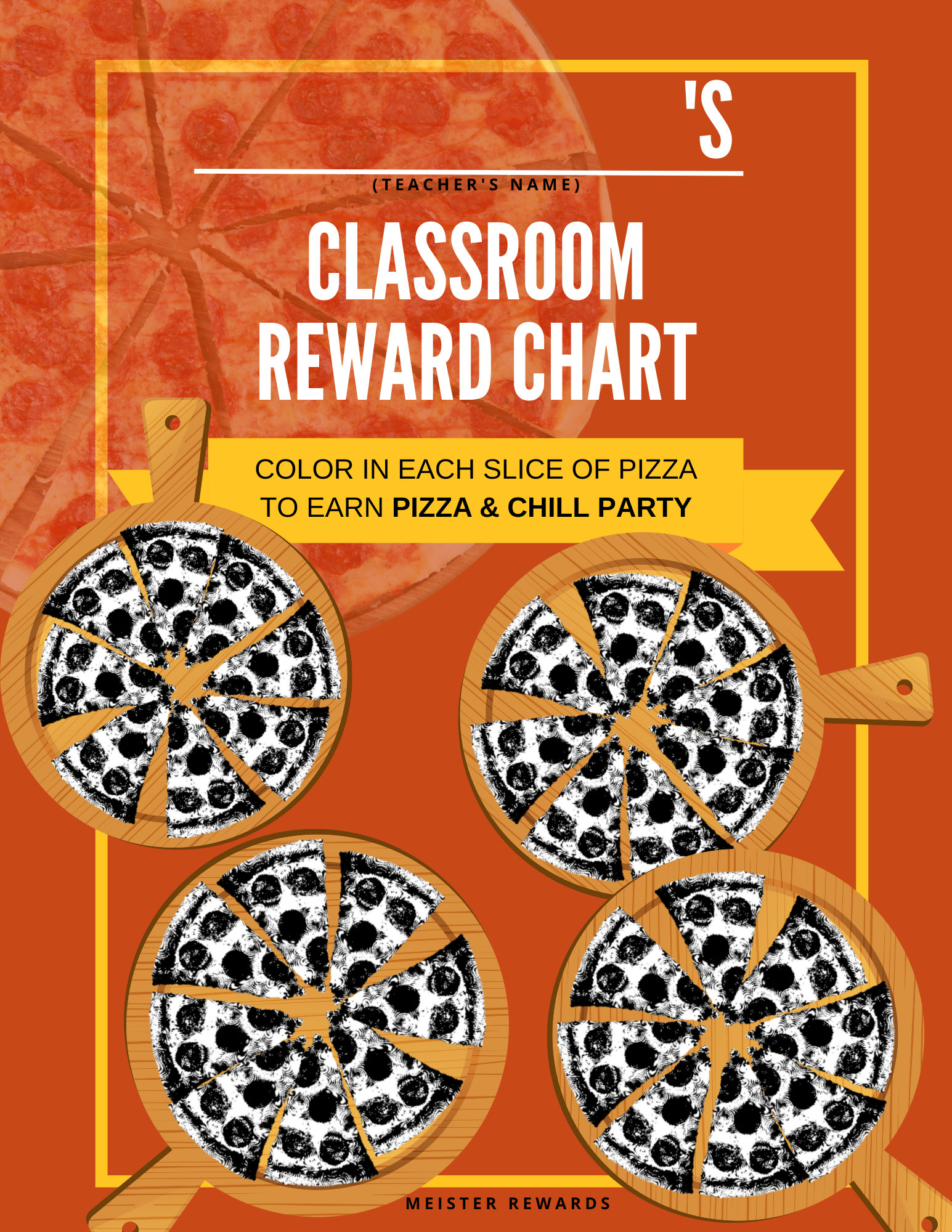 Reward Chart, Classroom Pizza and Chill, Positive Behavior, Kids Reward ...