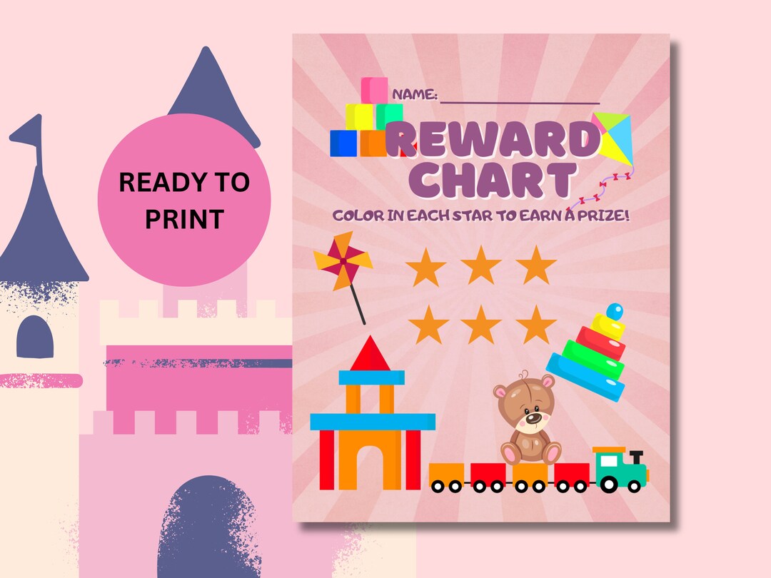 Reward Chart, Sticker Chart, Simple Prize Chart, Chore Chart, Chore ...