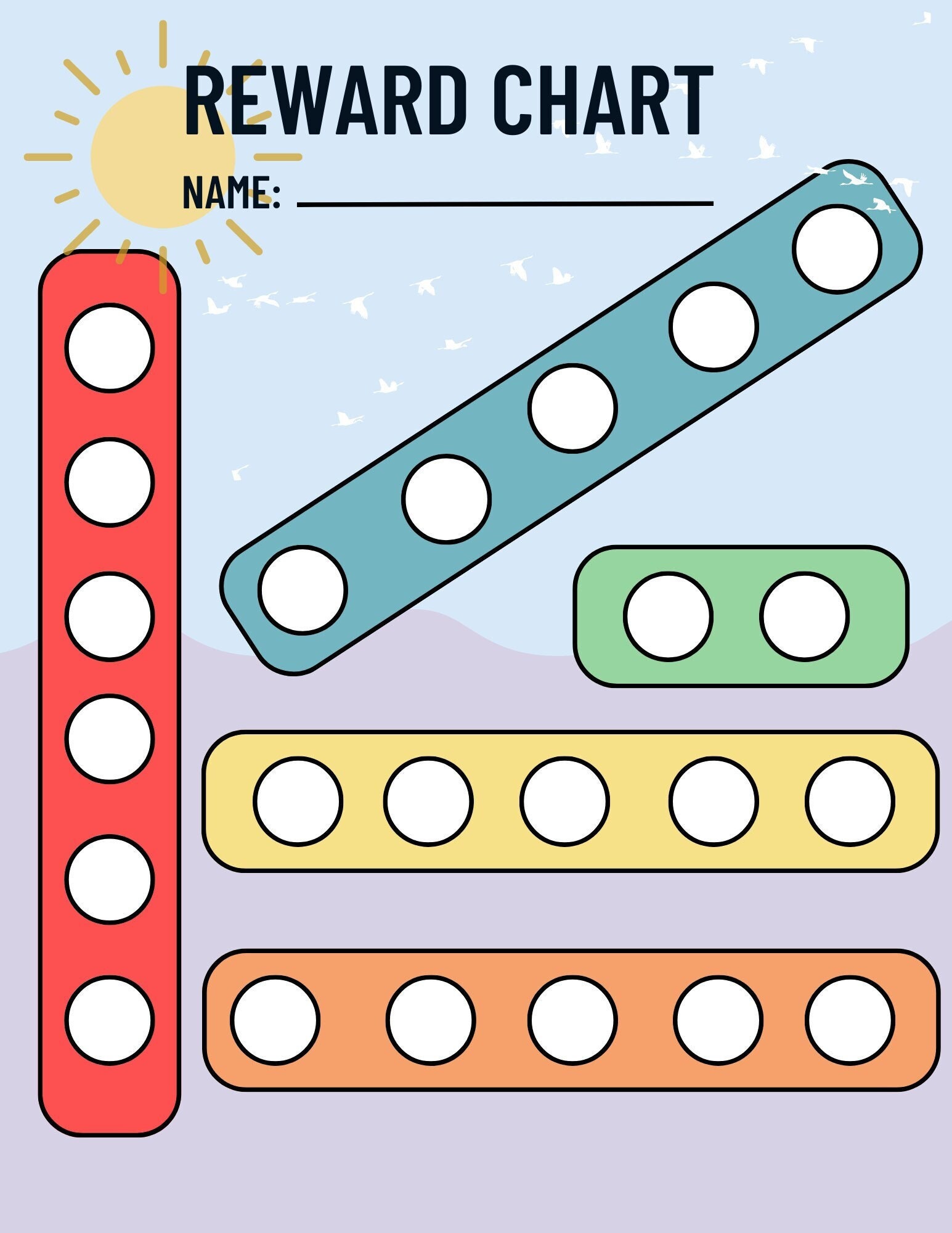 Reward Chart, Star Chart, Simple Star Chart, Reward Tracking System ...