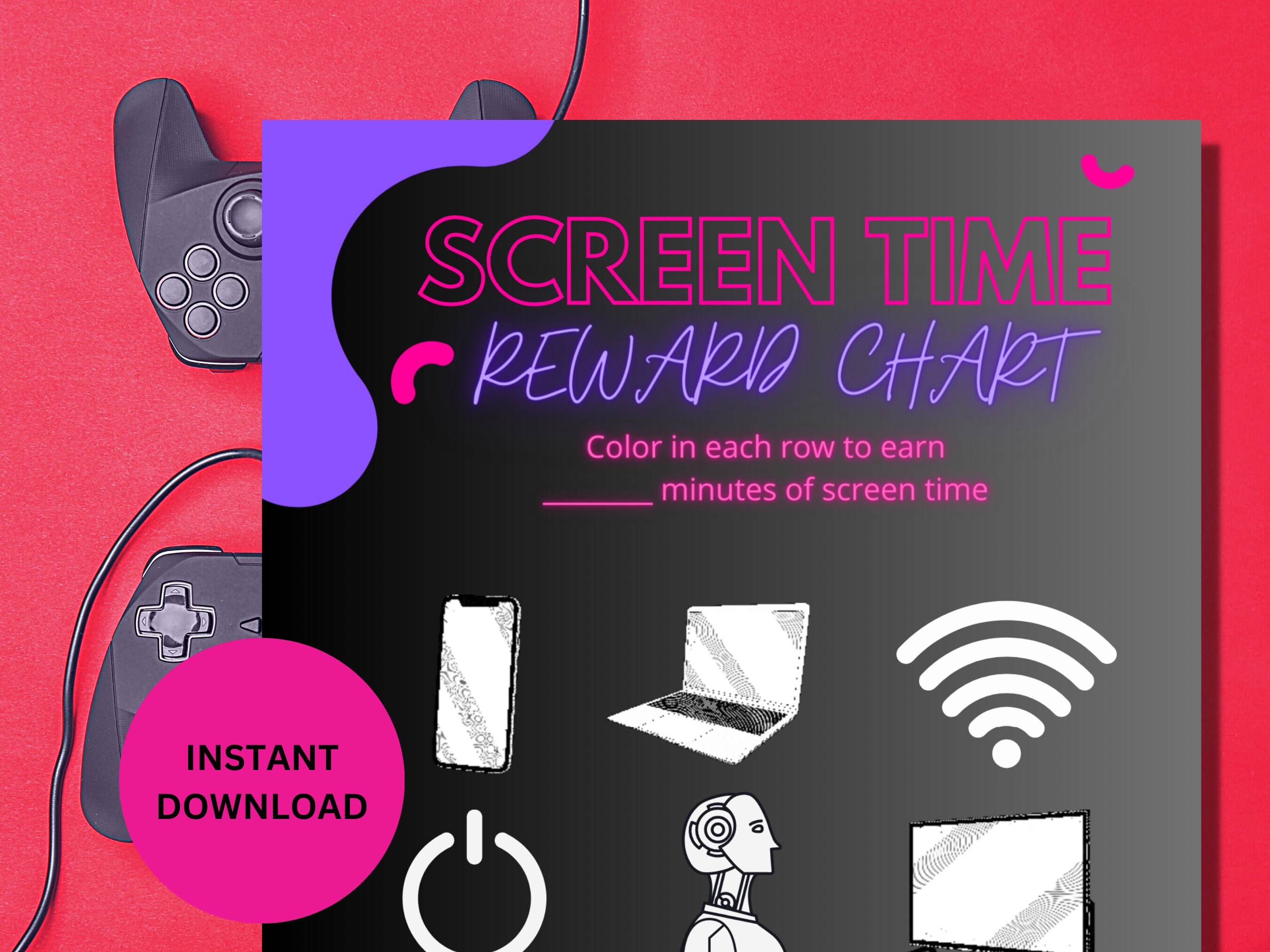 Reward Chart, Screen Time, Teens Star Chart, Earn Screen Time, Screen ...