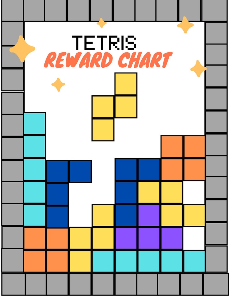 Reward Chart, Sticker Chart, Tetris, Chore Chart, Chore Tracker, Tetris ...