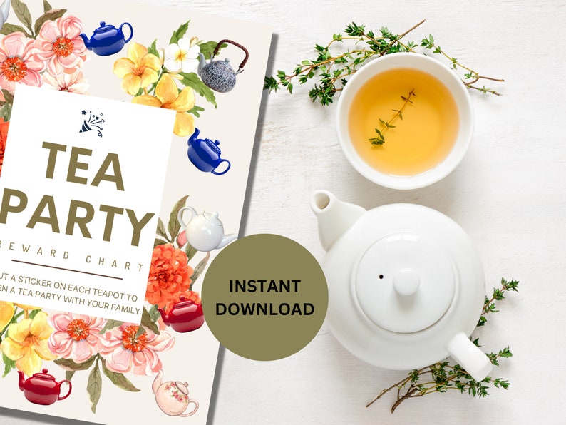 Reward Chart, Star Chart, Tea Party, Reward Good Behavior, Kids Sticker ...