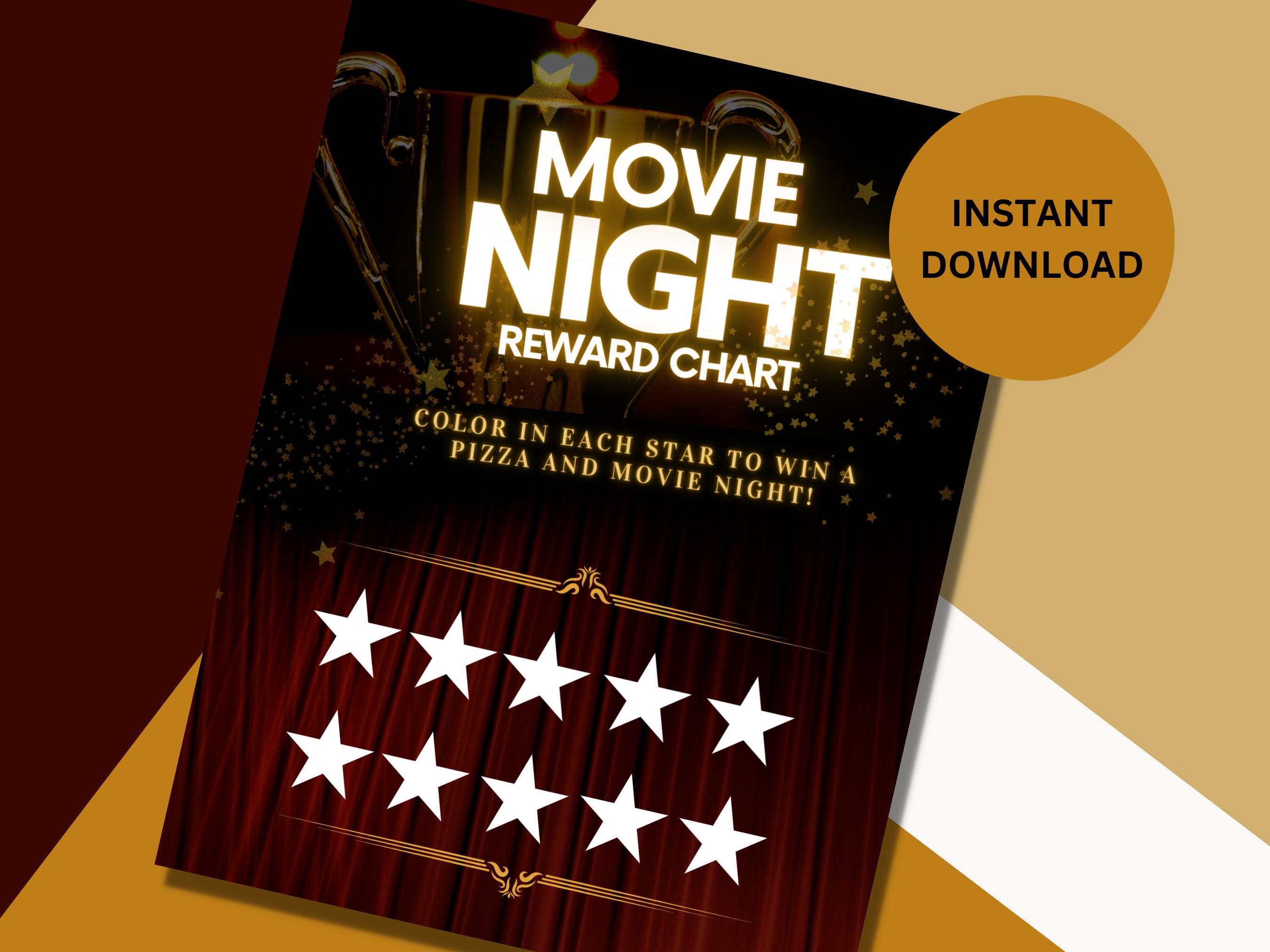 Reward Chart, Star Chart, Pizza & Movie, Kids Reward Chart, Classroom ...