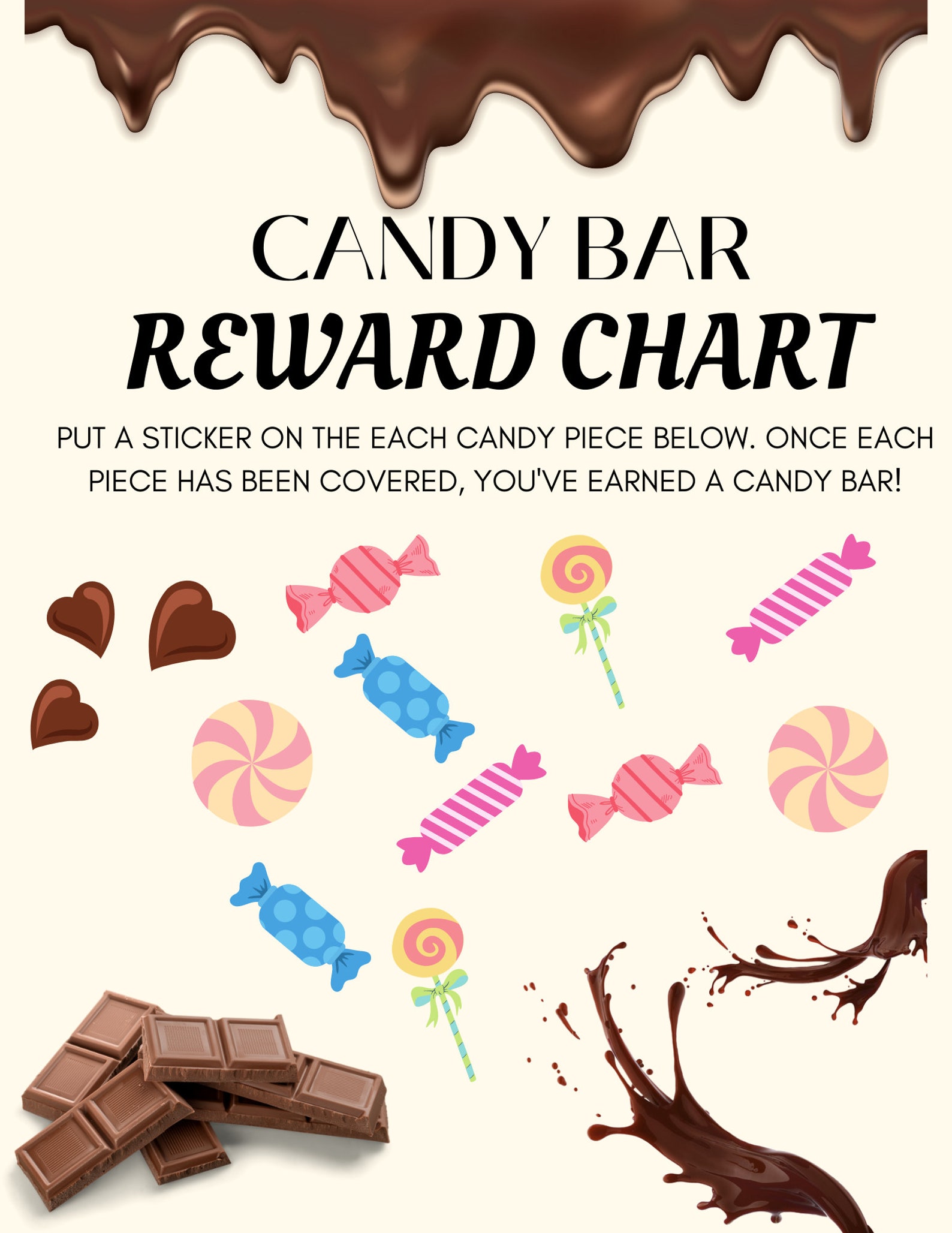 Reward Chart, Star Chart, Candy, Reward Good Behavior, Kids Sticker ...