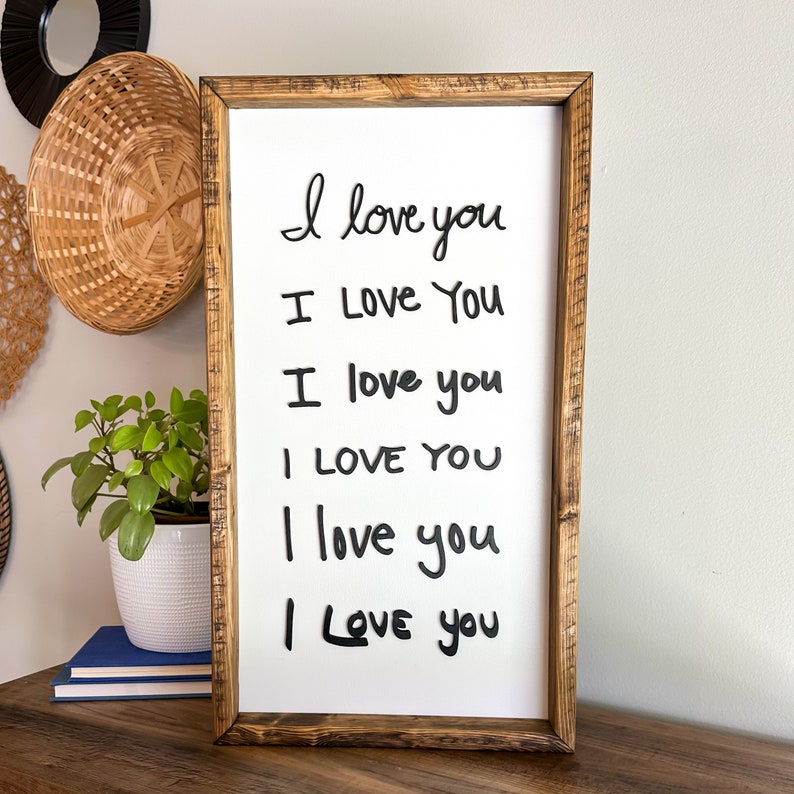 Handwritten "i Love You" Sign- Laser Cut, Wooden Sign, 3D, Neutral ...