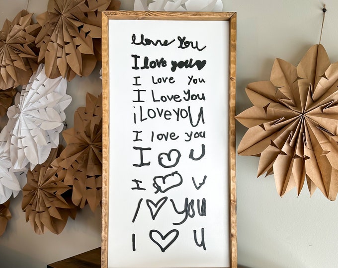 Handwritten "i Love You" Sign- Laser Cut, Wooden Sign, 3D, Neutral ...