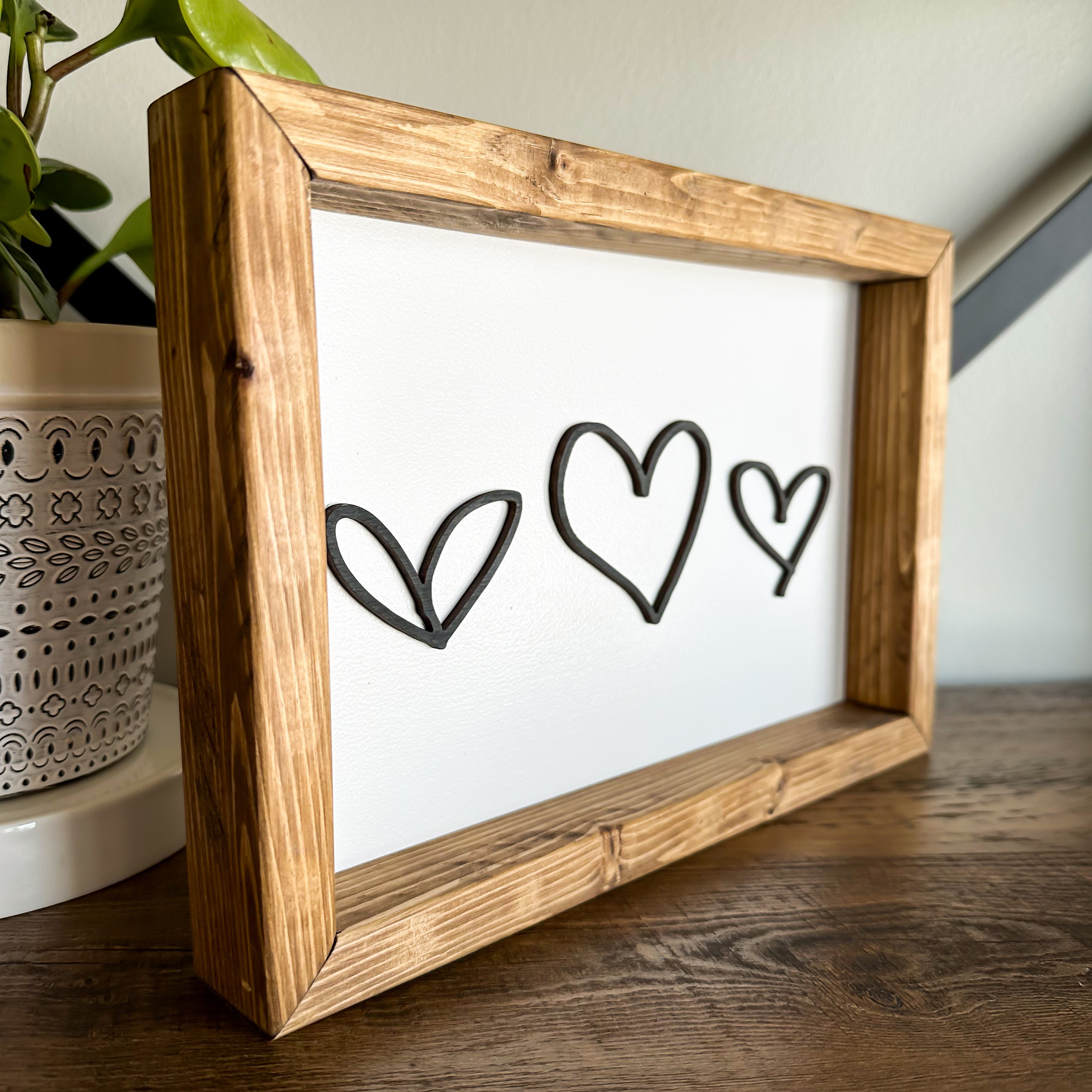 Handwritten Heart Sign Laser Cut, Wooden Sign, 3D, Neutral, Home Decor ...