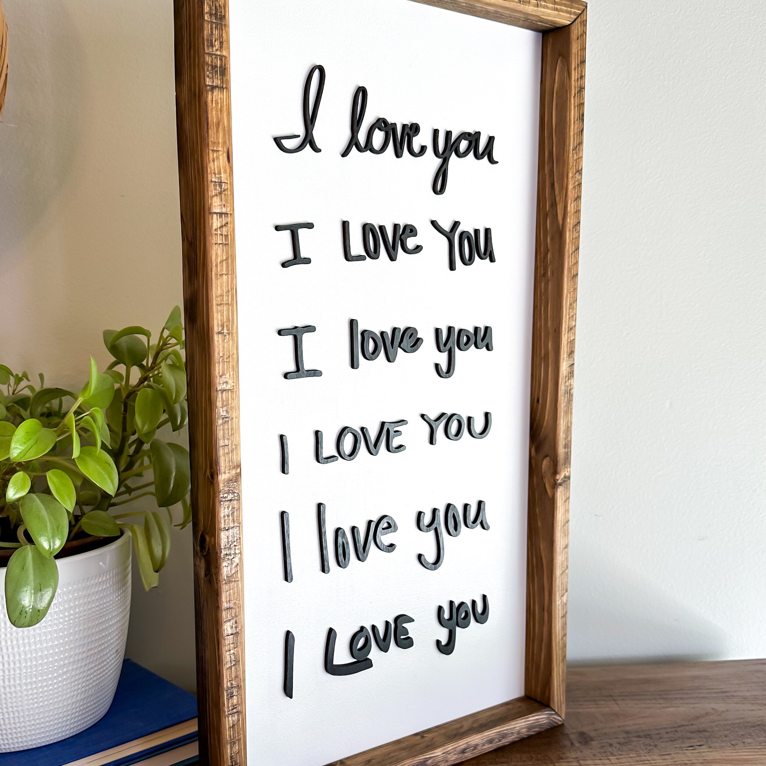 Handwritten "i Love You" Sign- Laser Cut, Wooden Sign, 3D, Neutral ...