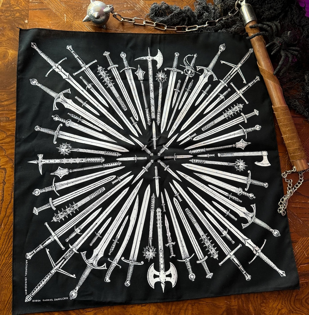 Medieval Weapons BANDANA, Scarf/handkerchief, Black Metal Dungeons ...