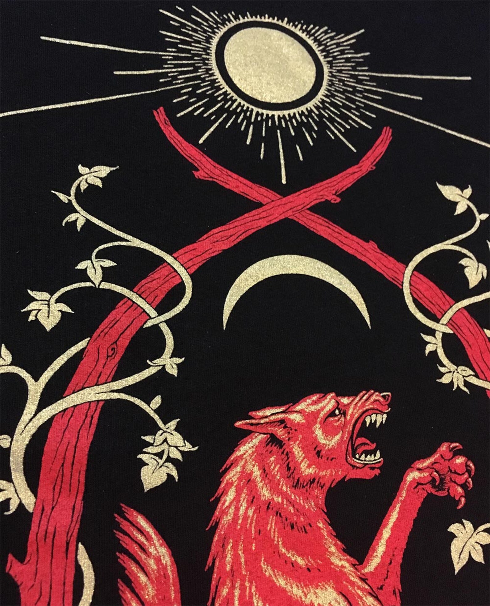 Heraldic Wolf WOMENS Tank Red Werewolf Under Sun & Moon in | Etsy