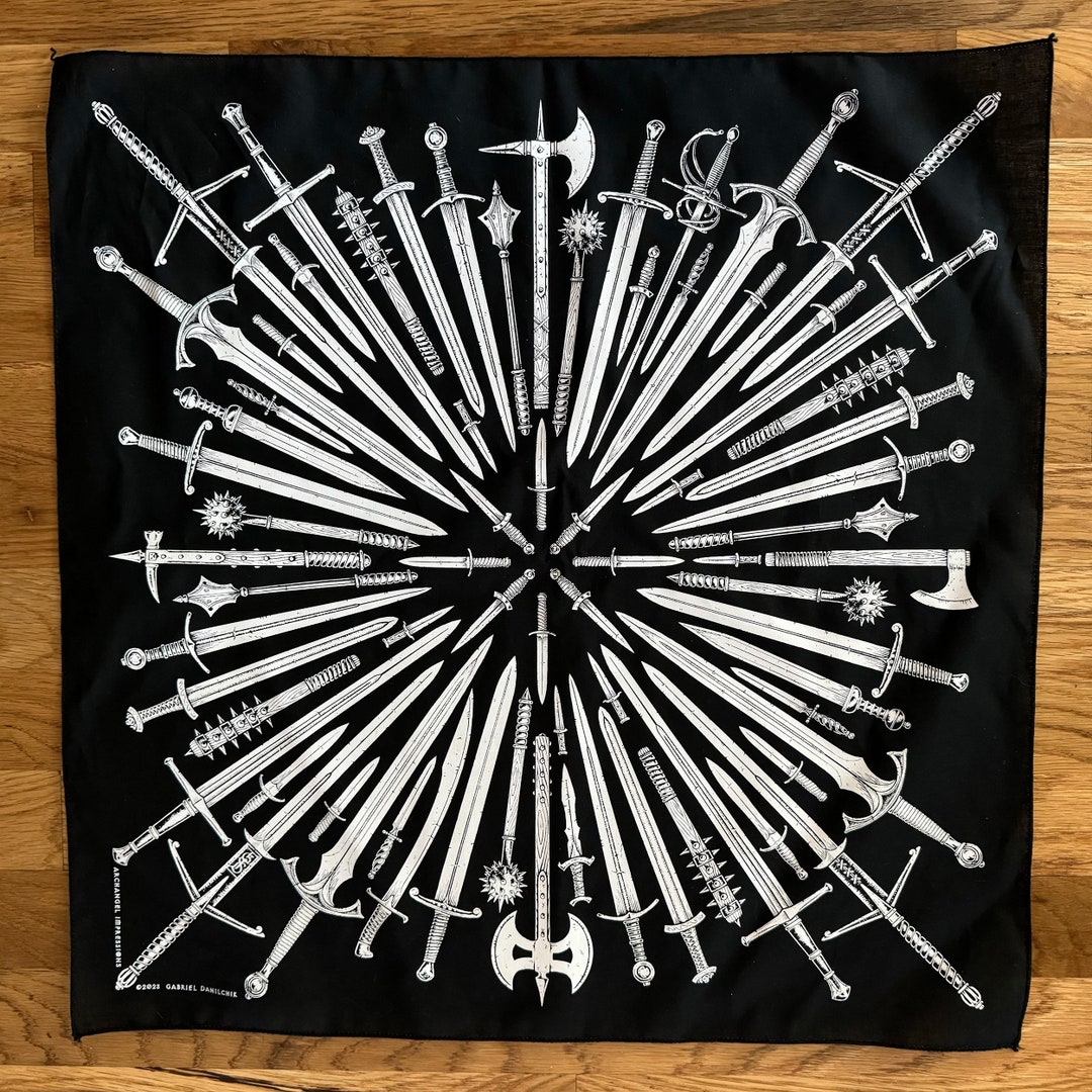 Medieval Weapons BANDANA, Scarf/handkerchief, Black Metal Dungeons ...